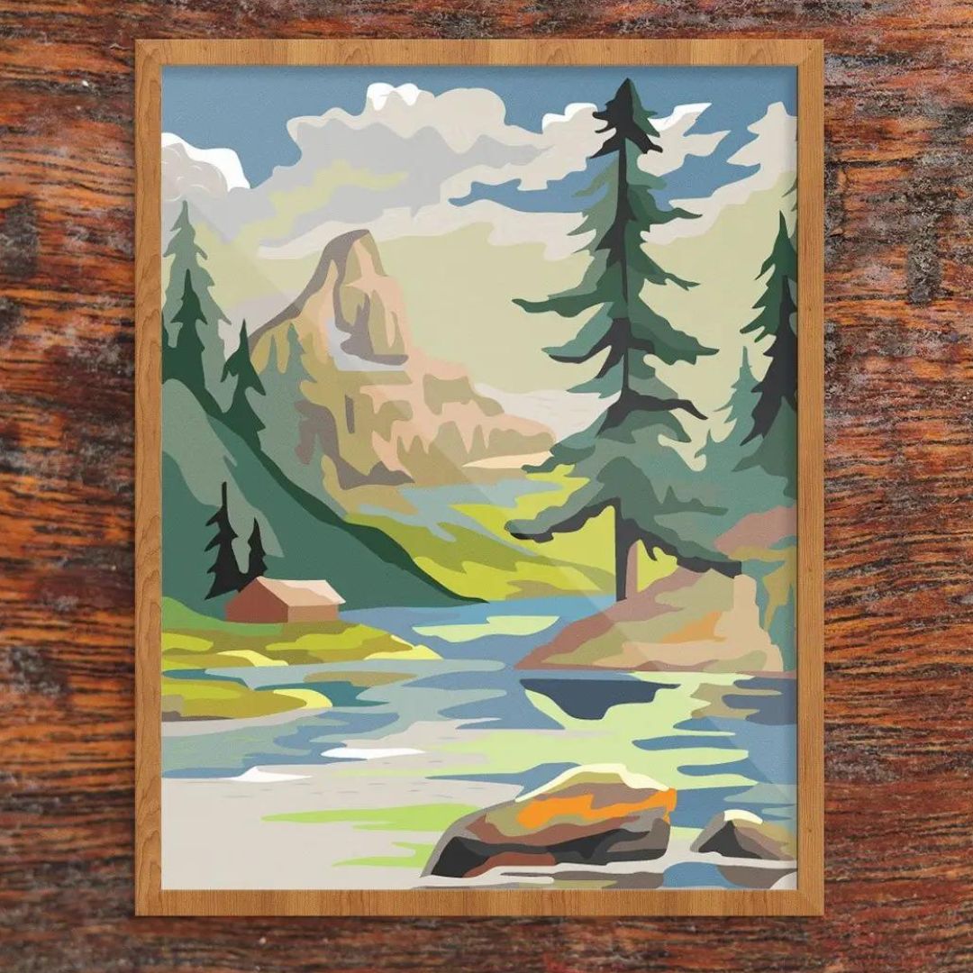 FGR Mountain Cabin & Lake Print – Rancho Diaz